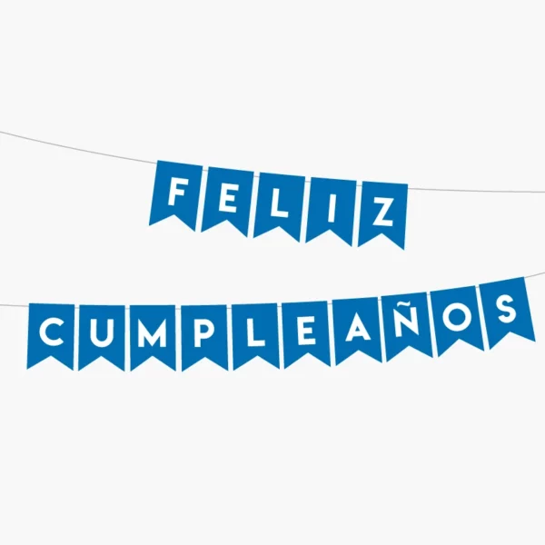 Feliz Cumpleaños banderín azul – ShopSerpentinas